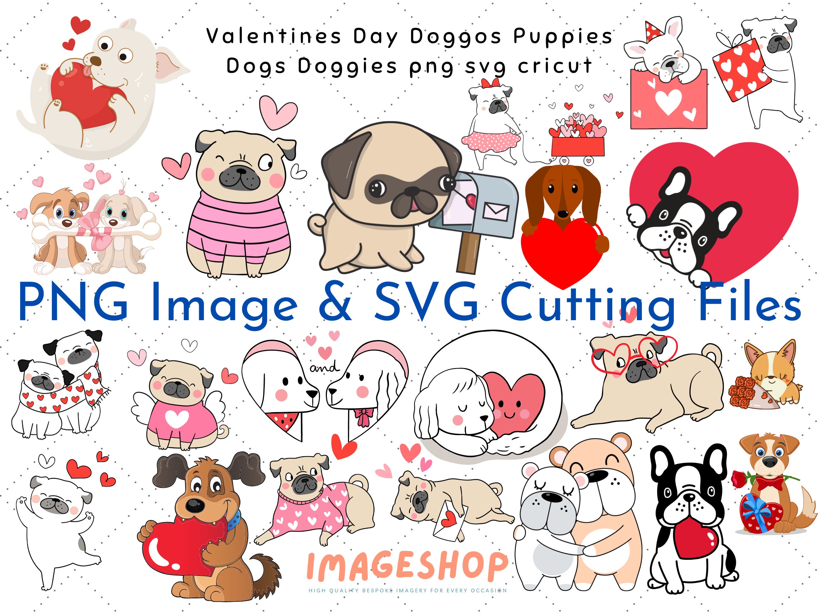 22 Valentines Day Dog Clip Art Svg Png, Dog Lovers, Dog Gifts, Dog Svg ...
