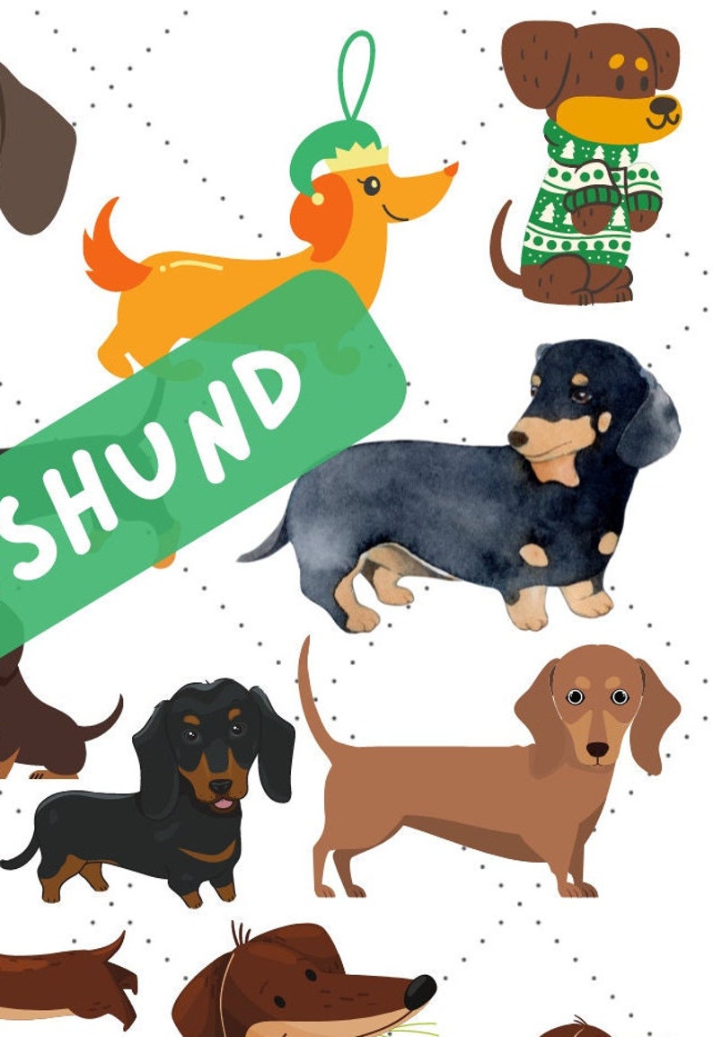 Dachshunds Clip Art Downloadable Digital Images Printable - Etsy Australia