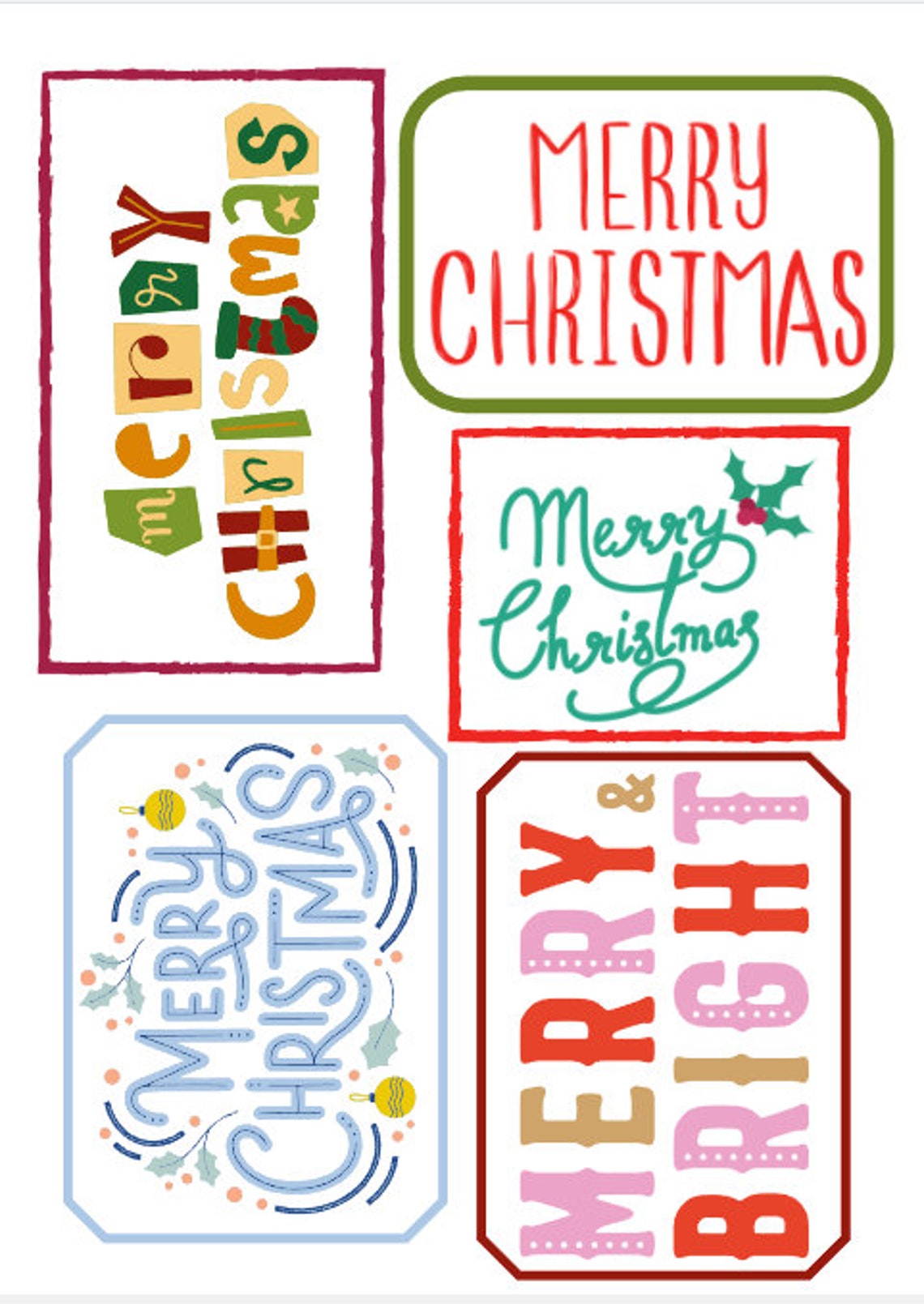 Printable Christmas Gift Tags X 20 5 Pages to Print - Etsy