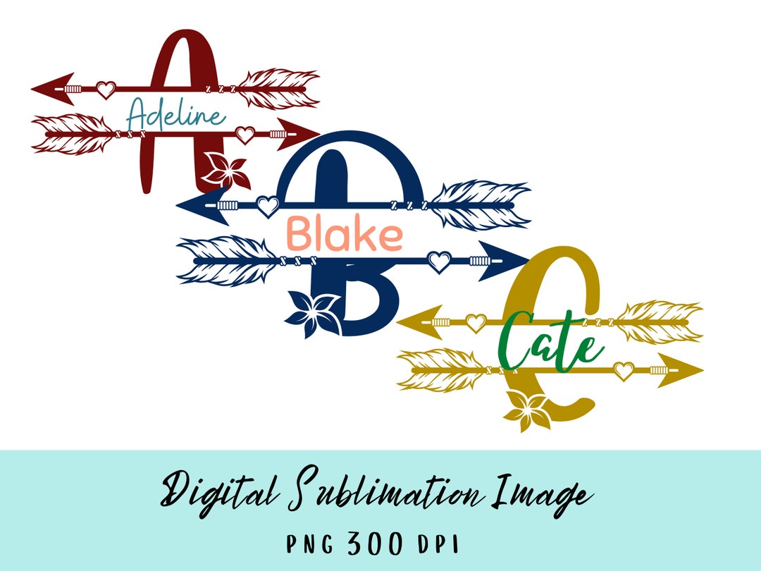 Split Letter Arrow Monogram, Monogram SVG, Cricut SVG, Split Monogram ...