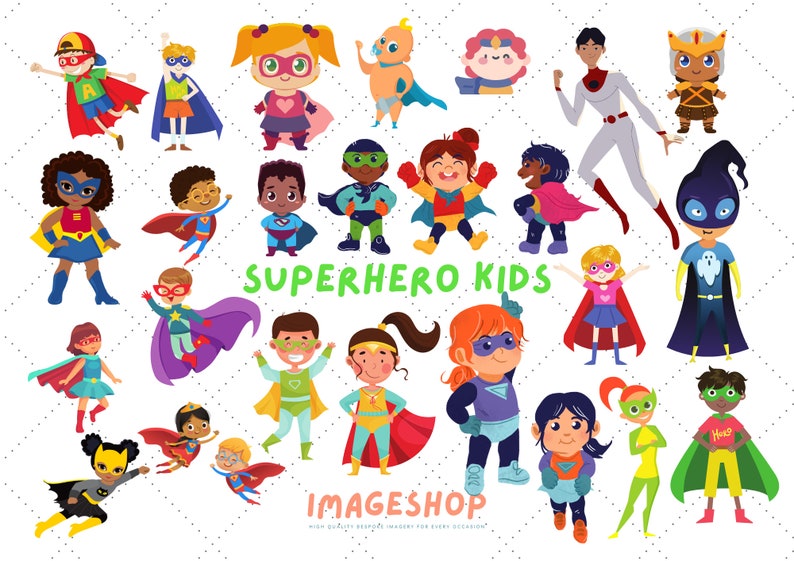 Superhero Kids Clip Art, Downloadable Digital Images, Printable Images ...
