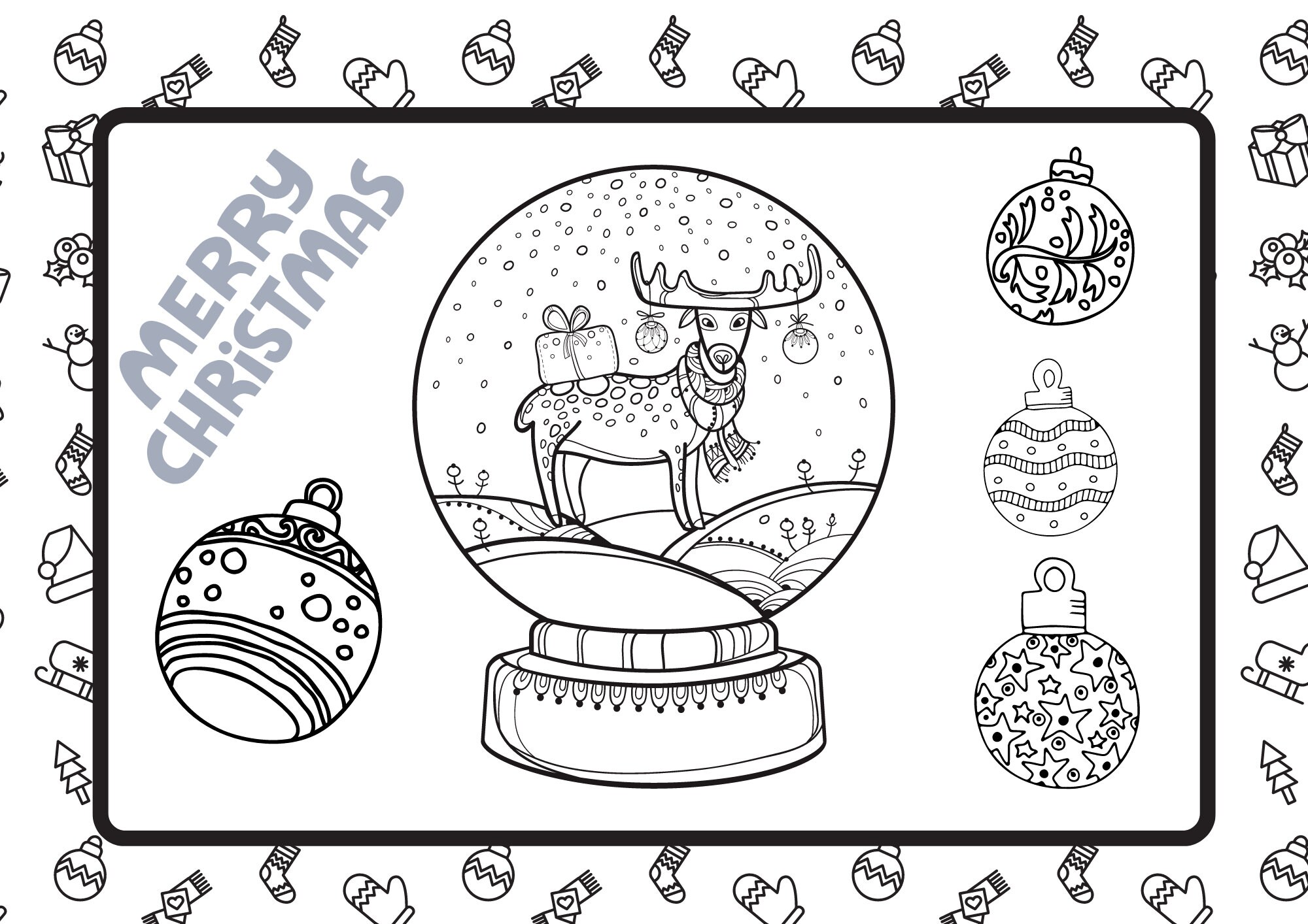 Printable Colouring-in Christmas Placemats 5 Pages 5 Designs - Etsy