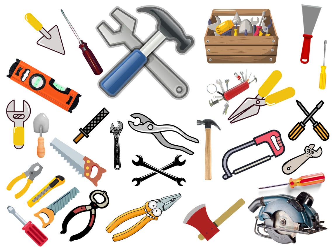 Tools Png Tools Clipart Digital Download Saw Screwdriver - Etsy