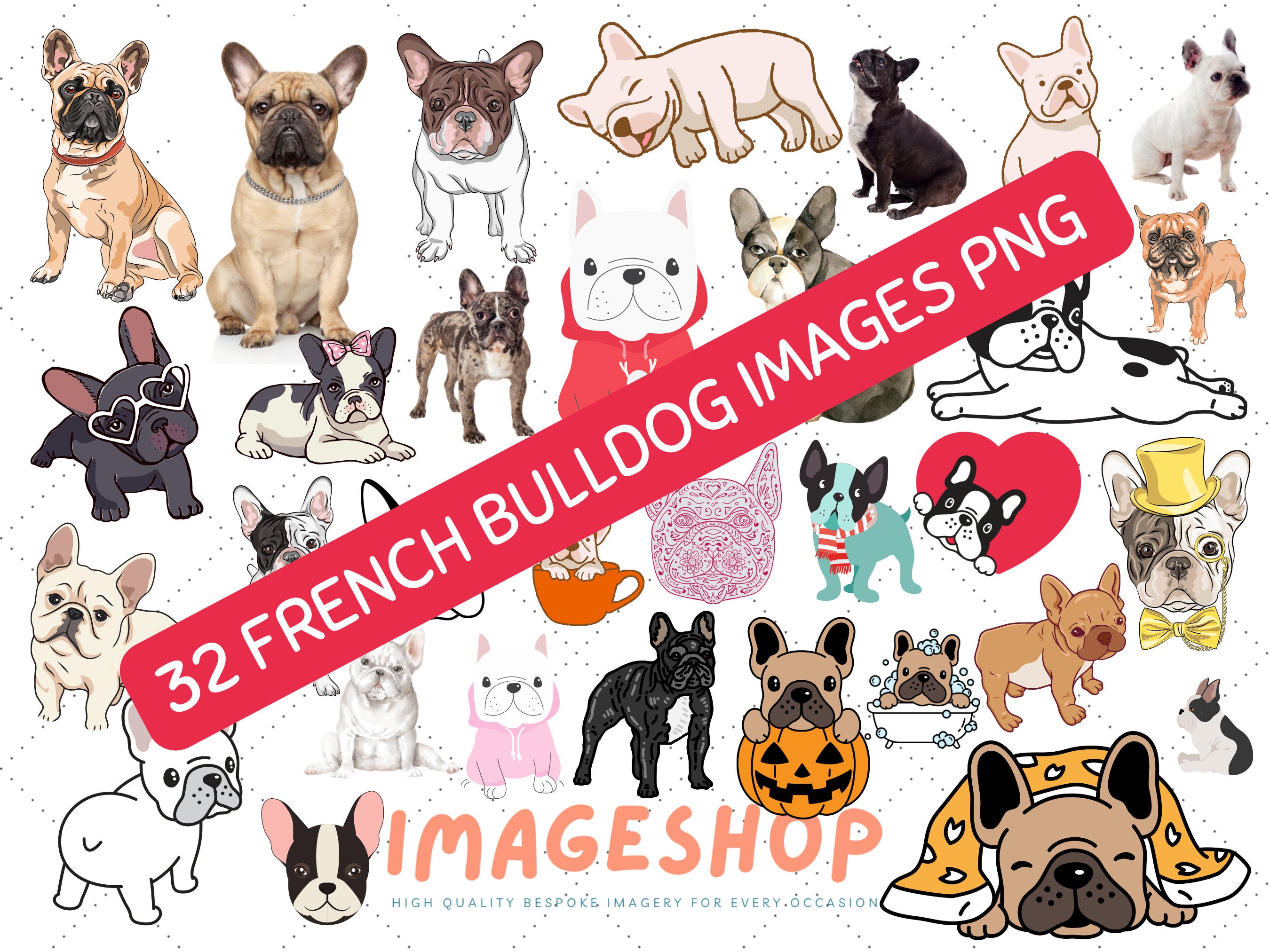 32 French Bulldog Clip Art Downloadable Digital Images - Etsy