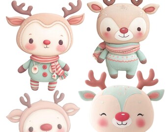 Rudolph the Red-nosed Reindeer Clip Art Sublimation Images, 4 X Png ...
