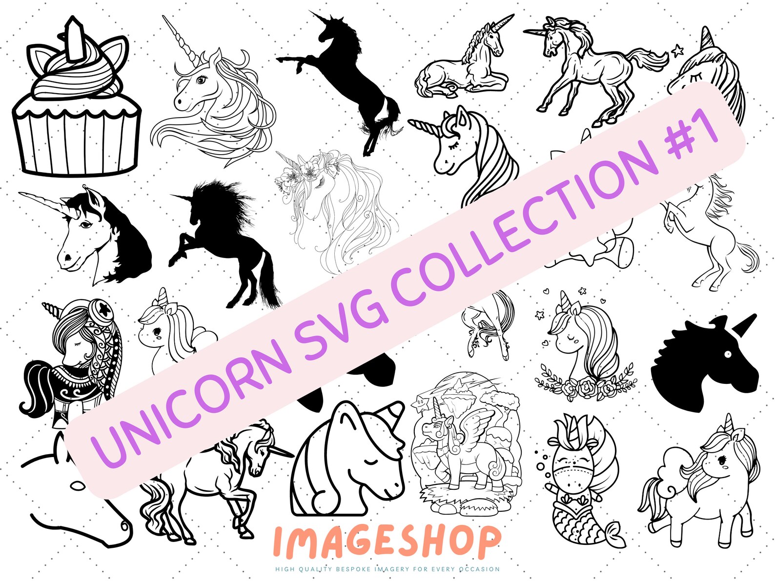 Unicorn Outline Black Line Svg Unicorn Png Clipart PDF, Unicorn Clipart ...
