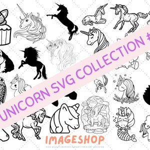 Unicorn Outline Clipart: Black Line SVG, PNG, PDF (digital Download) - Etsy
