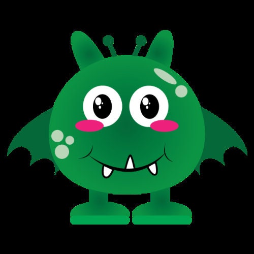 Green Monsters Illustrations Clip Art, Downloadable Digital Images ...