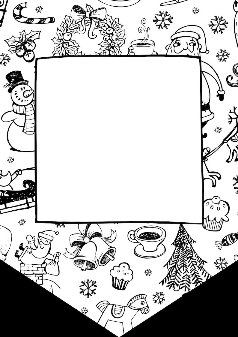 Printable Colouring-in Christmas Bunting 8 Pages Digital - Etsy