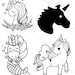 Unicorn Outline Black Line Svg Unicorn Png Clipart PDF, Unicorn Clipart ...