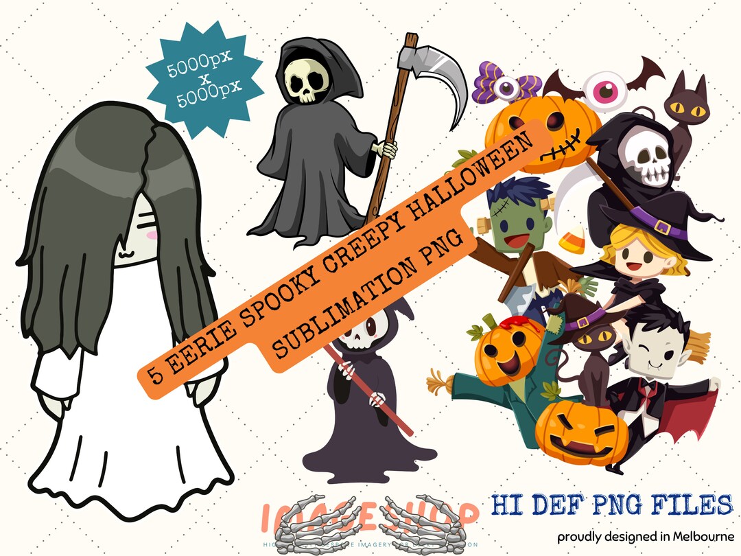 5 Spooky Sublimation Designs PNG | Ghost Png | Creepy Spooky Halloween ...