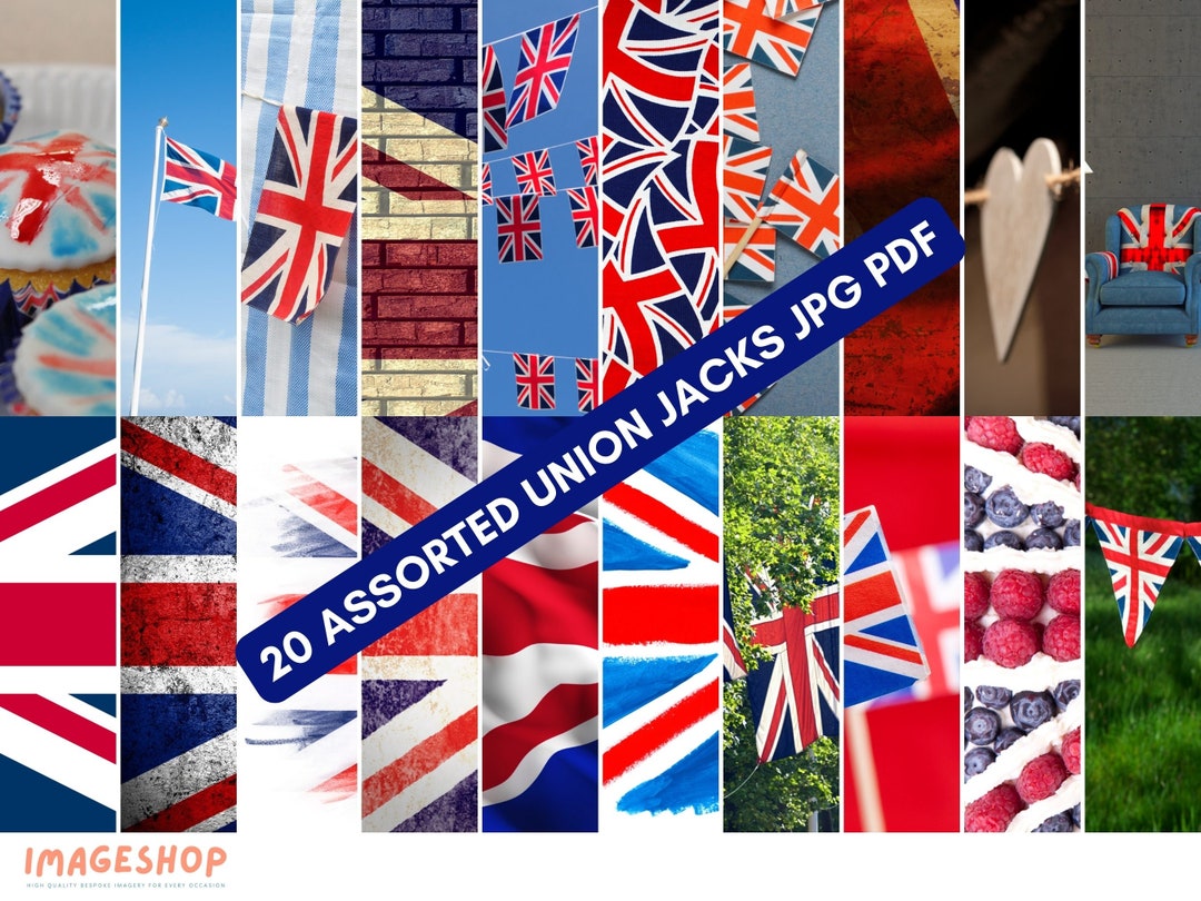 20 Assorted Union Jacks Jpg - English Flag - United Kingdom Flag ...