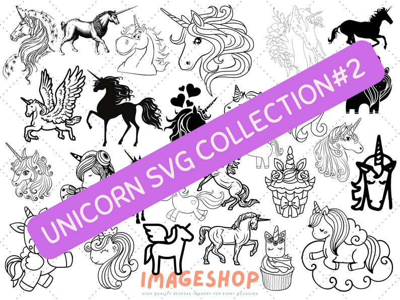 Unicorn Outline Black Line Svg Unicorn Png Clipart PDF, Unicorn Clipart ...