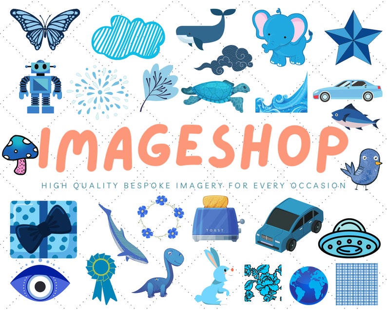 Blue Objects Clip Art Vector Illustration Digital Download Image for ...