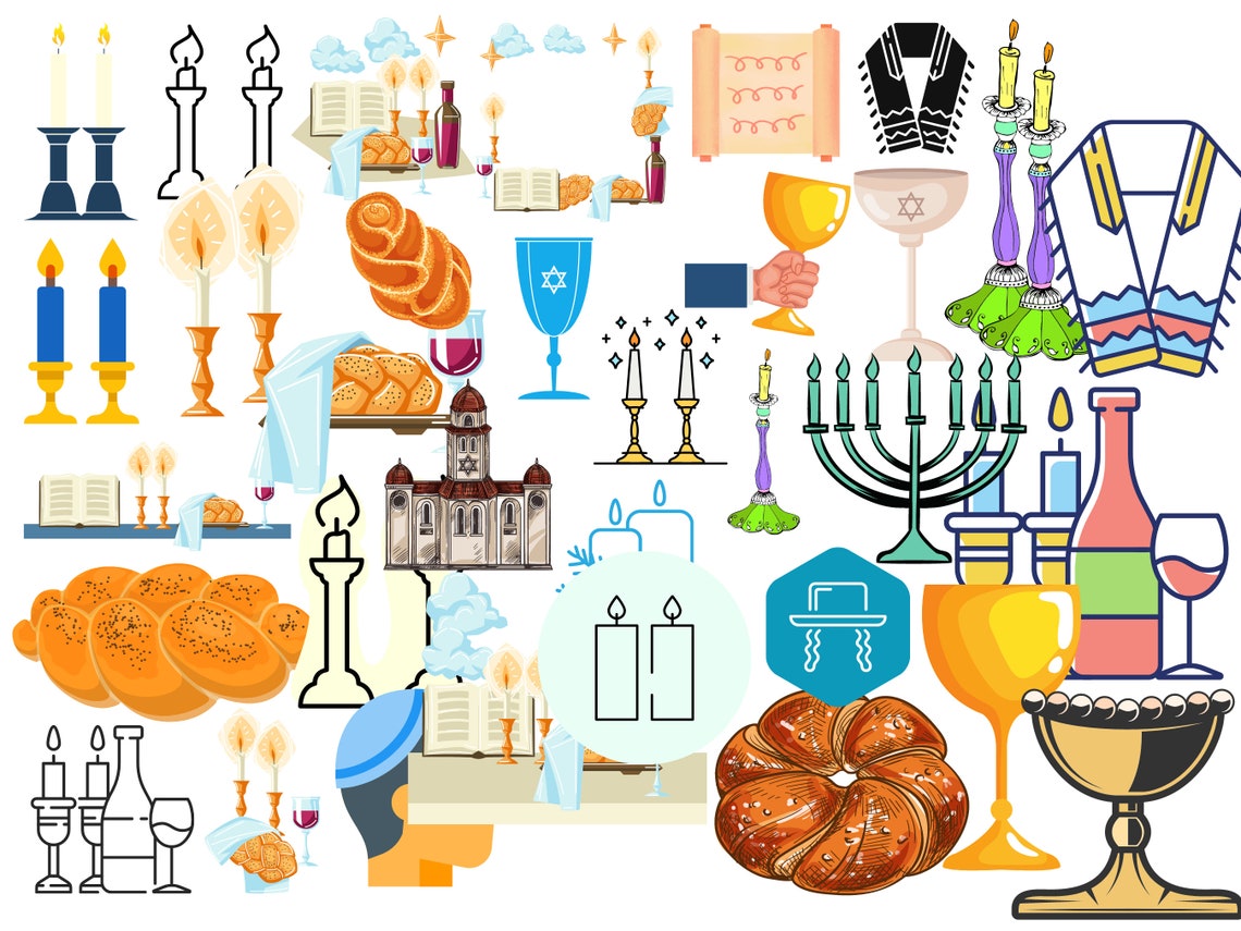 Shabbat Jewish Icons Clip Art Jewish PNG Shabbat - Etsy Australia