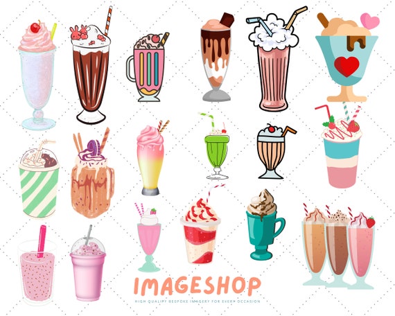 Milkshake Clip Art Downloadable Digital Images Printable - Etsy
