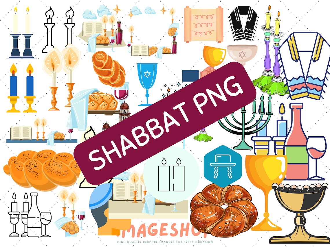 Shabbat Jewish Icons Clip Art Jewish PNG Shabbat - Etsy Australia