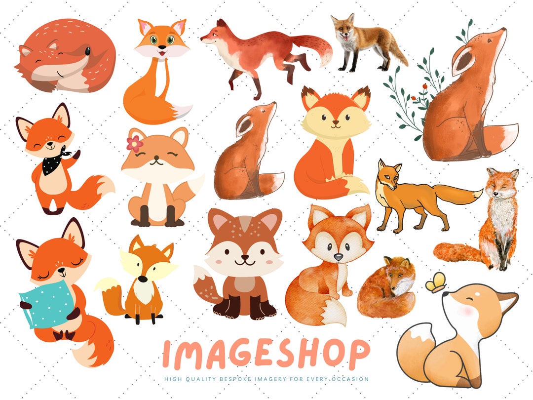 Fox Foxes Illustrations Clip Art, Downloadable Digital Images ...