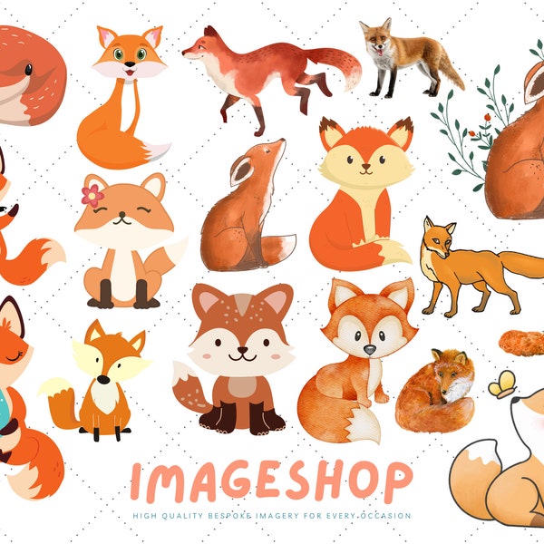 Foxes Clip Art - Etsy
