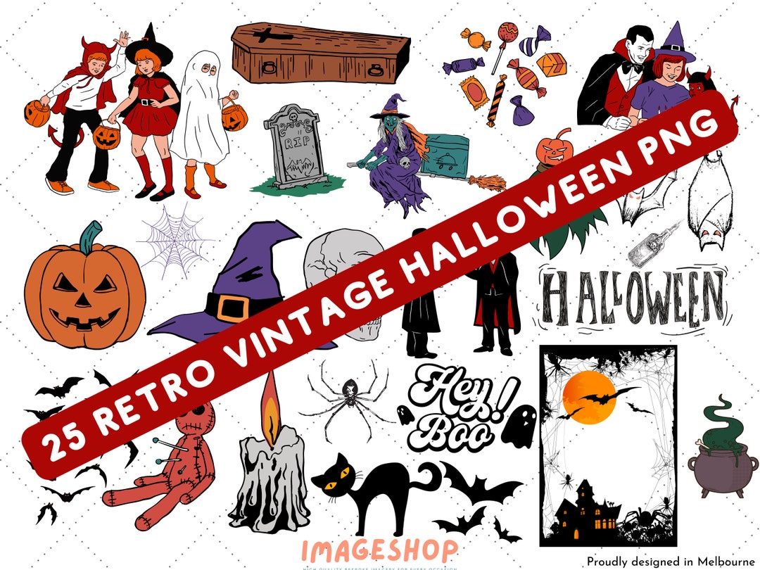 25 Retro Vintage Ghosts PNG / Ghosts png / Halloween clipart ...
