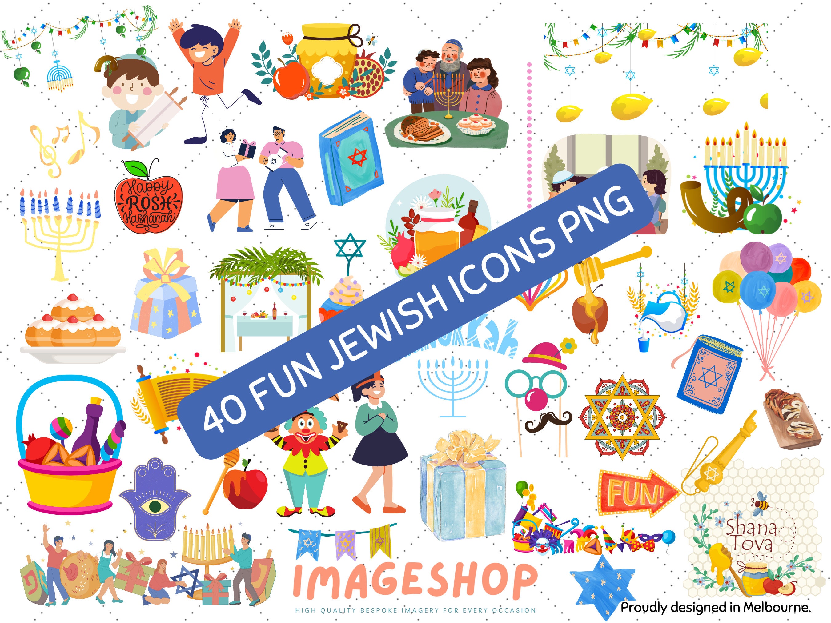 40 Fun Jewish Icons Clip Art, Downloadable Digital Images, Printable ...