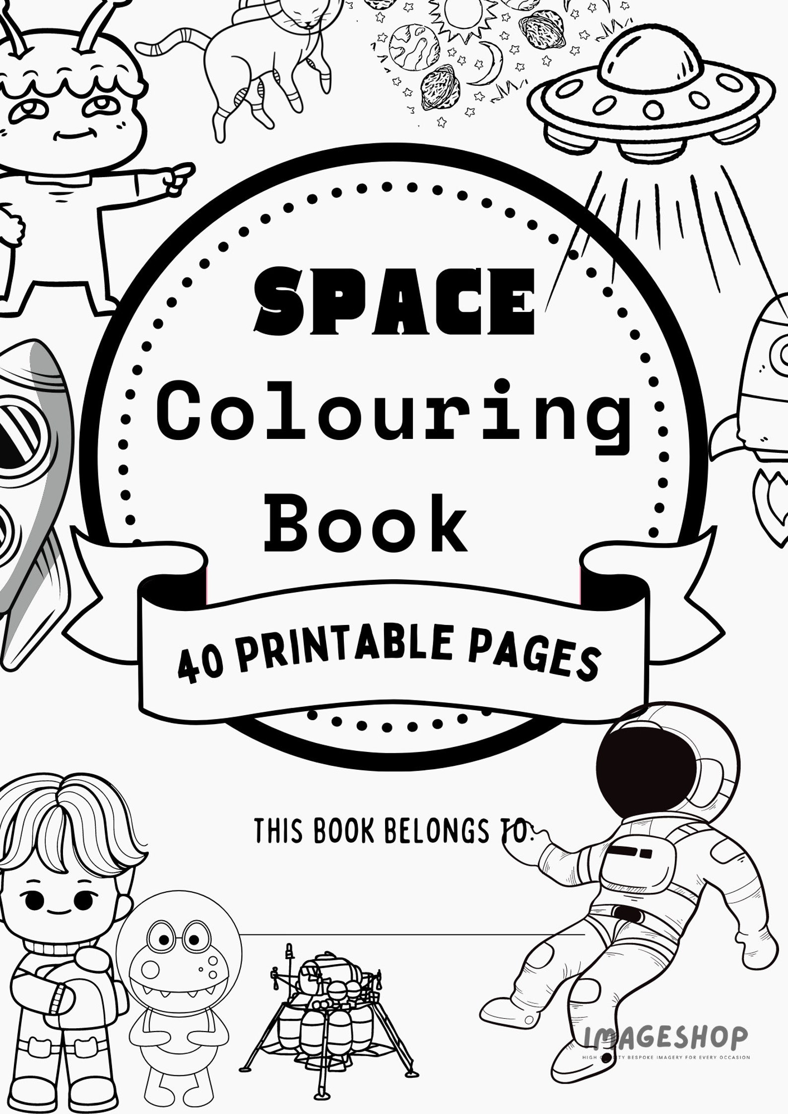 Space Colouring Book Printable, Colouring in Outer Space, Spaceman ...