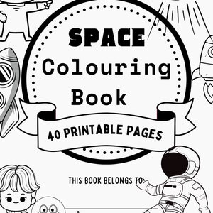 Space Colouring Book Printable, Colouring in Outer Space, Spaceman ...