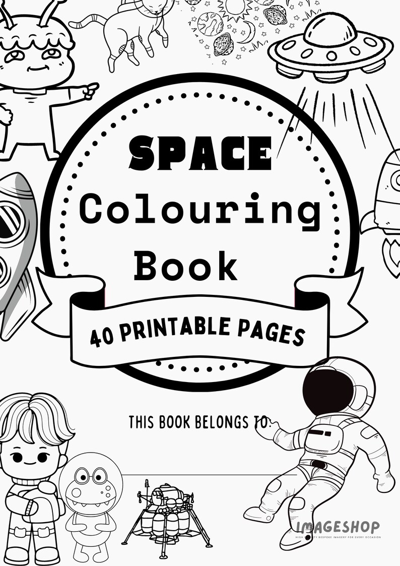 Space Colouring Book Printable, Colouring in Outer Space, Spaceman ...
