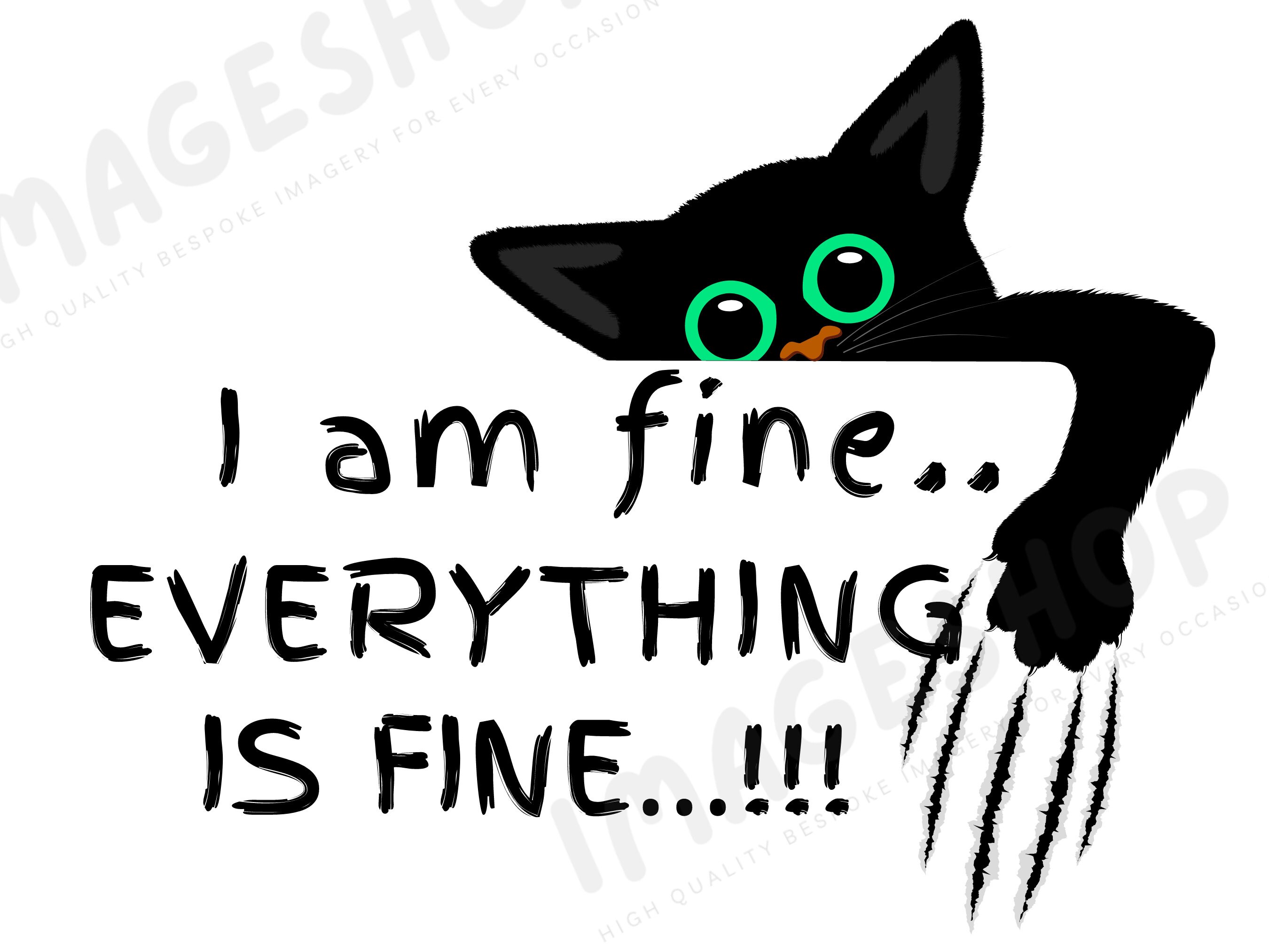 Gato estoy bien SVG todo está bien SVG sátira de gato gato - Etsy México