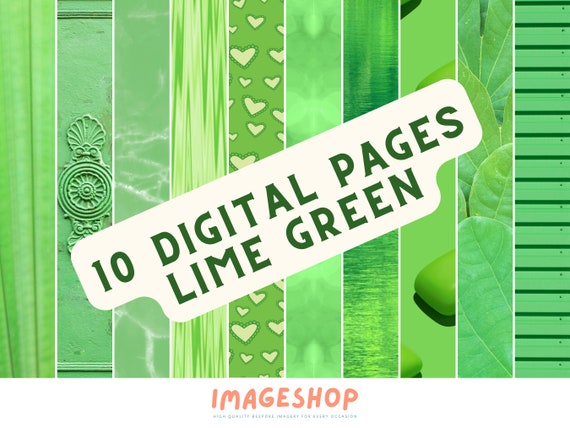 10 Pages Digital Paper HD Image Bundle Lime Green Strips - Etsy