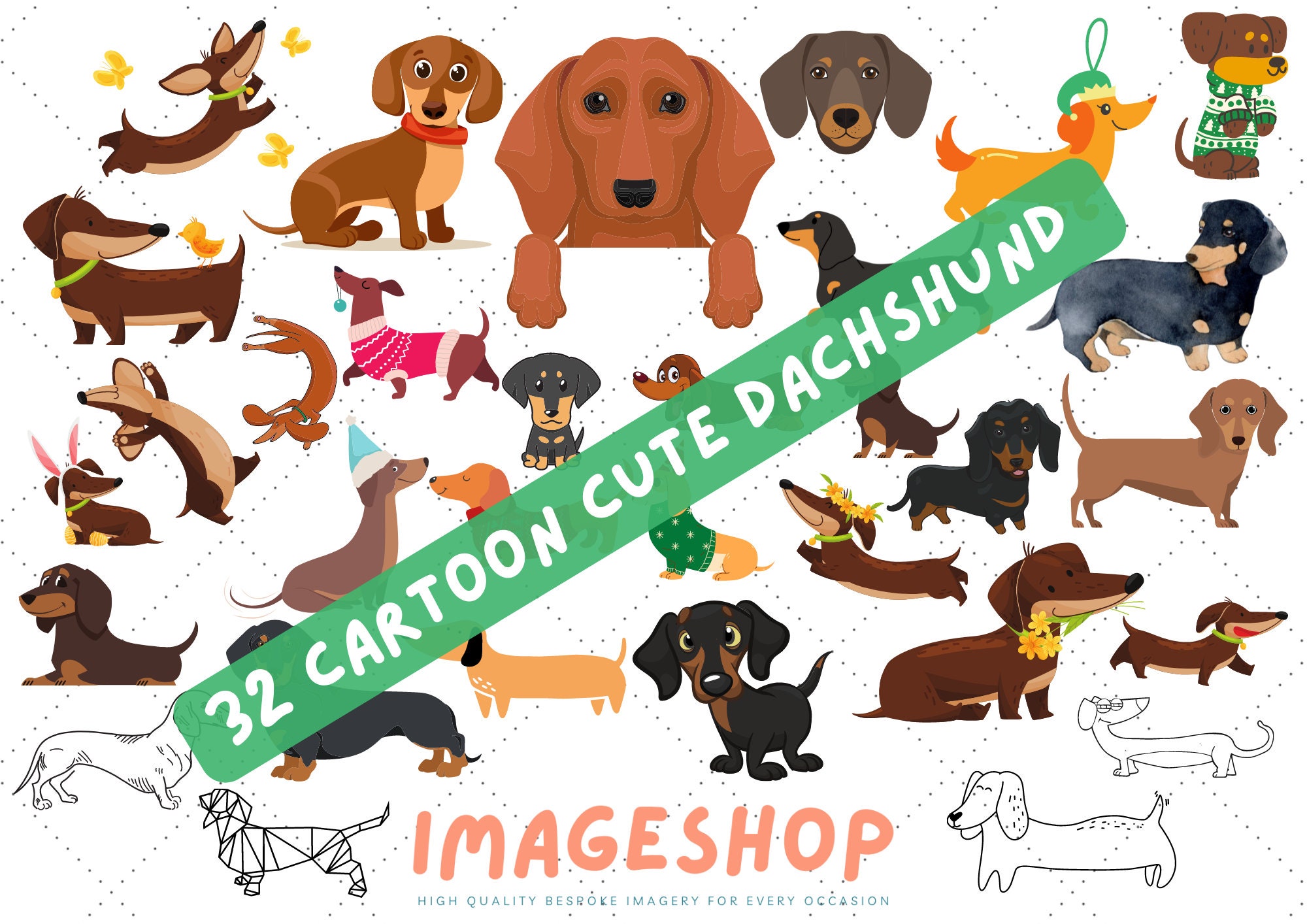 Dachshunds Clip Art Downloadable Digital Images Printable - Etsy Australia