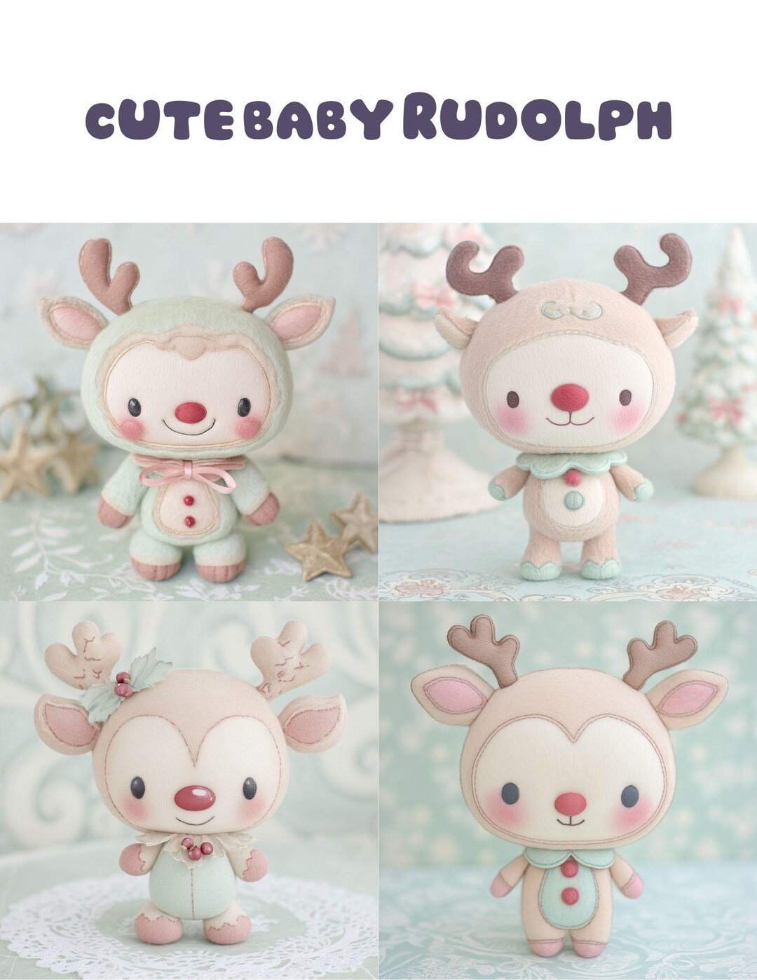 Rudolph the Red-nosed Reindeer Clip Art Sublimation Images, 4 X Png ...