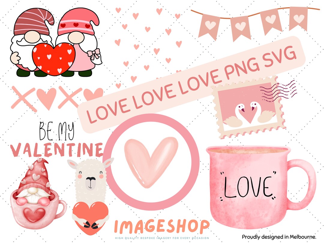 Love Clip Art Svg Png, Love Image Bundle, Valentine’s Day Png Svg, Love ...