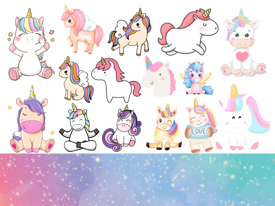 Unicorn Svg Unicorn Png Clipart PDF Unicorn Clipart Unicorn - Etsy