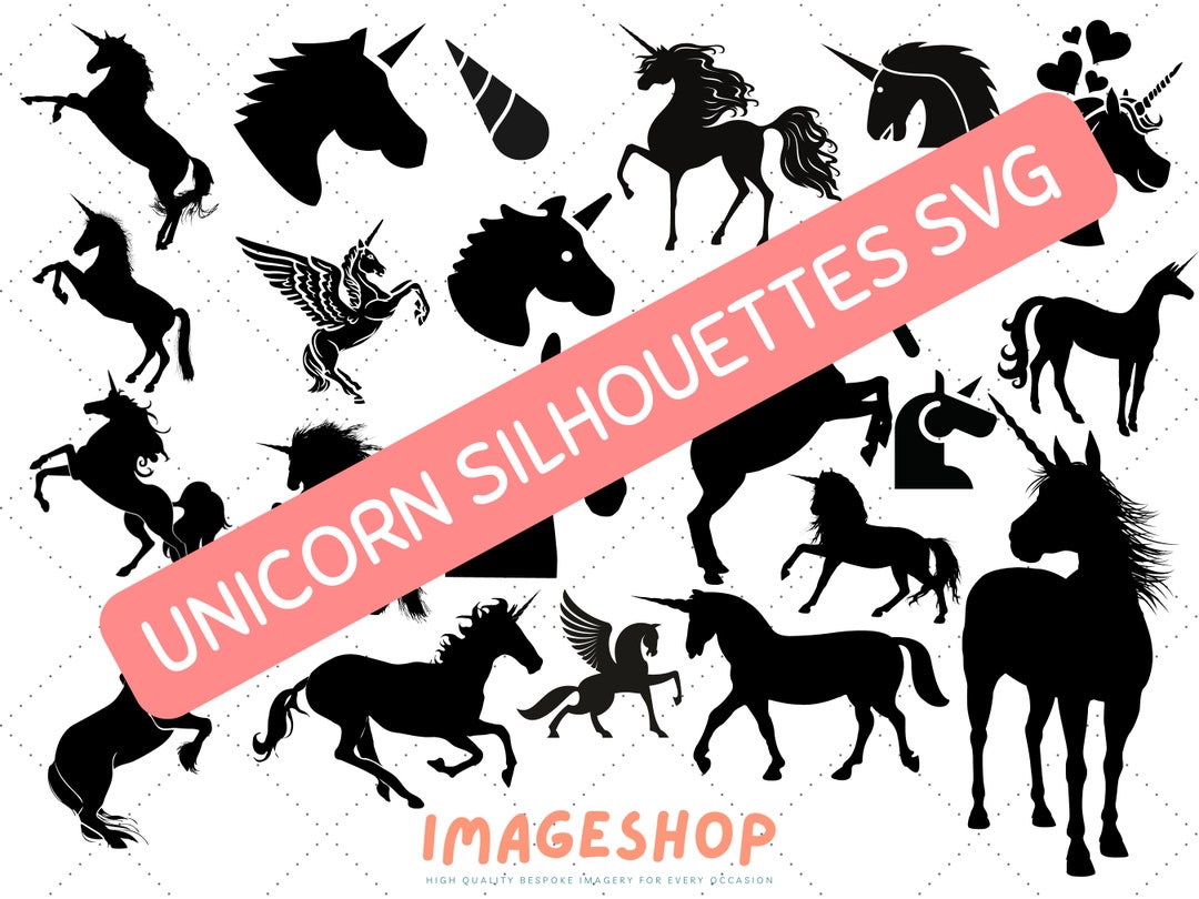 Unicorn Silhouette Black Line Svg Unicorn Png Clipart PDF, Unicorn ...