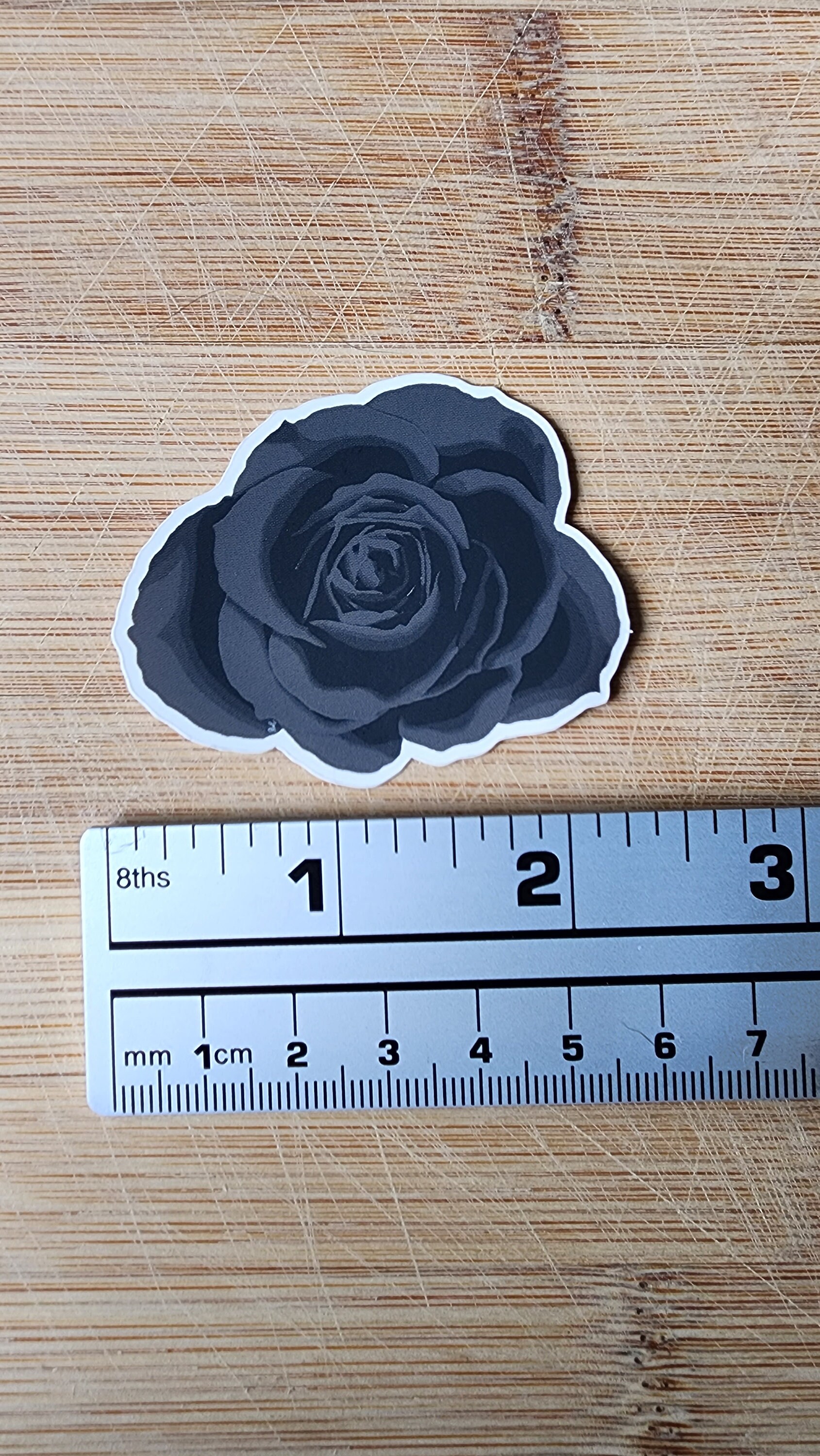 Matte Black Rose Vinyl Sticker - Etsy