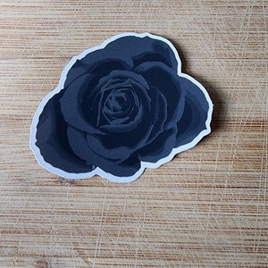 Matte Black Rose Vinyl Sticker - Etsy
