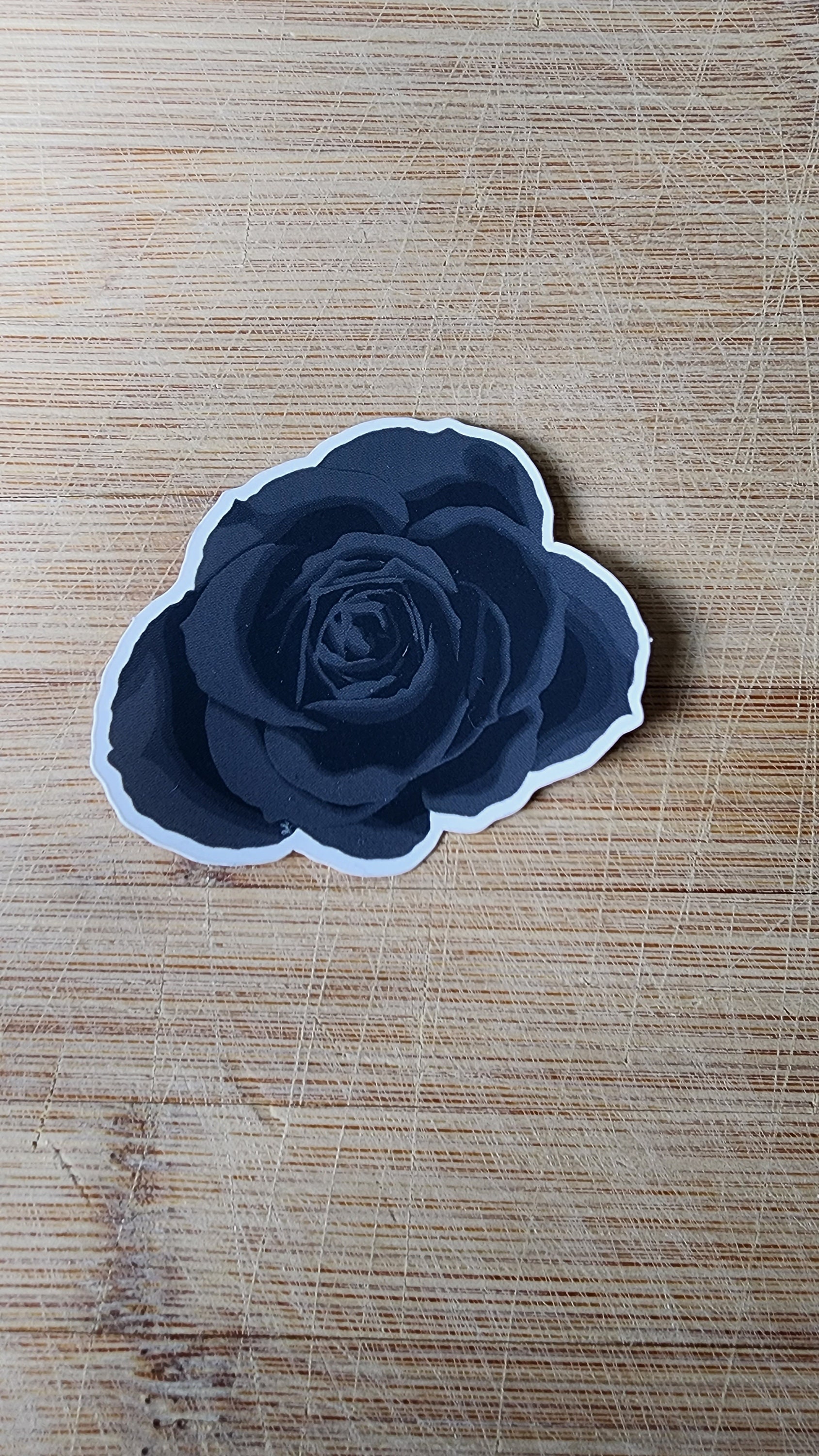 Matte Black Rose Vinyl Sticker - Etsy