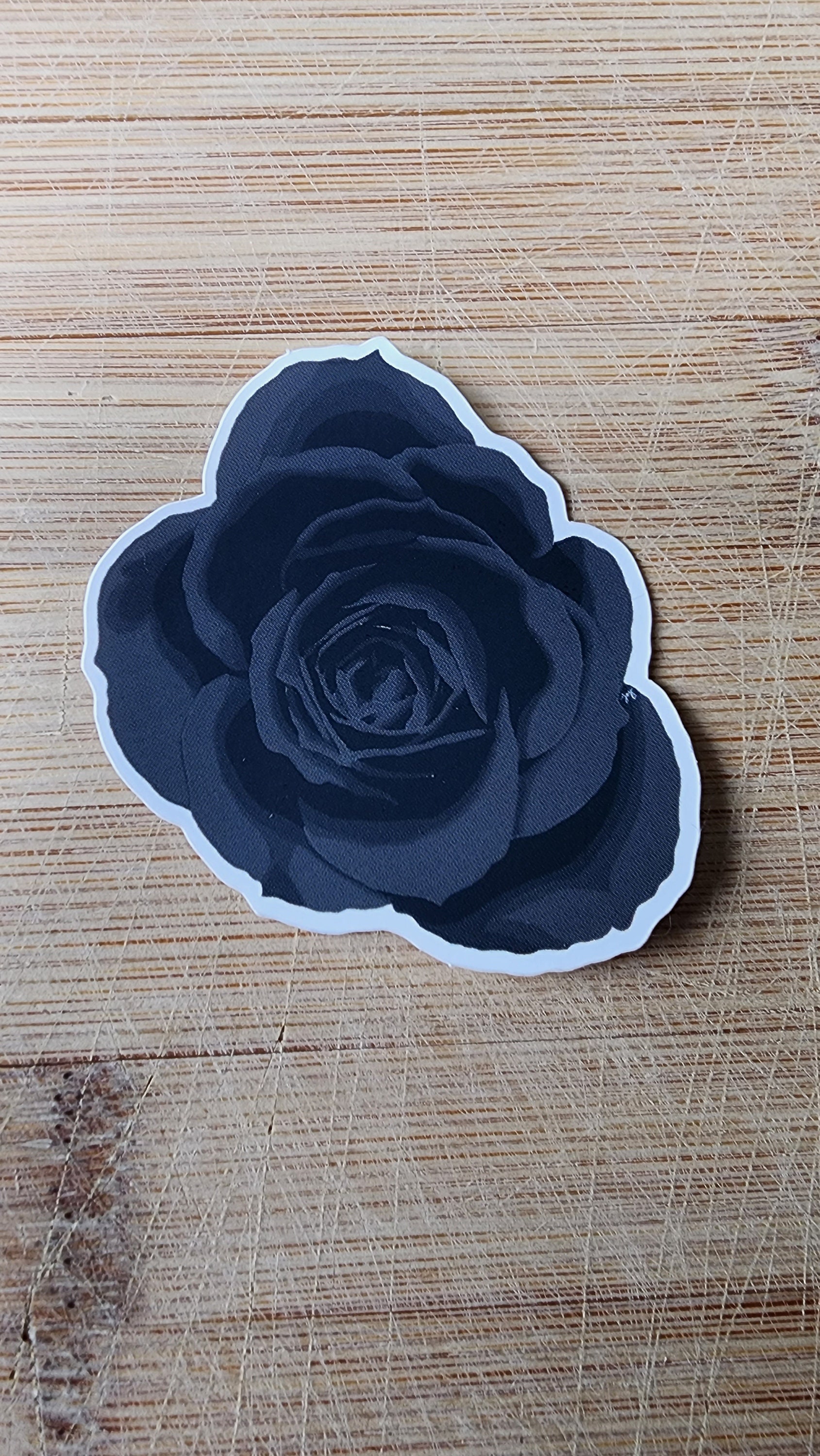 Matte Black Rose Vinyl Sticker - Etsy