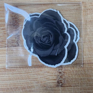 Matte Black Rose Vinyl Sticker - Etsy