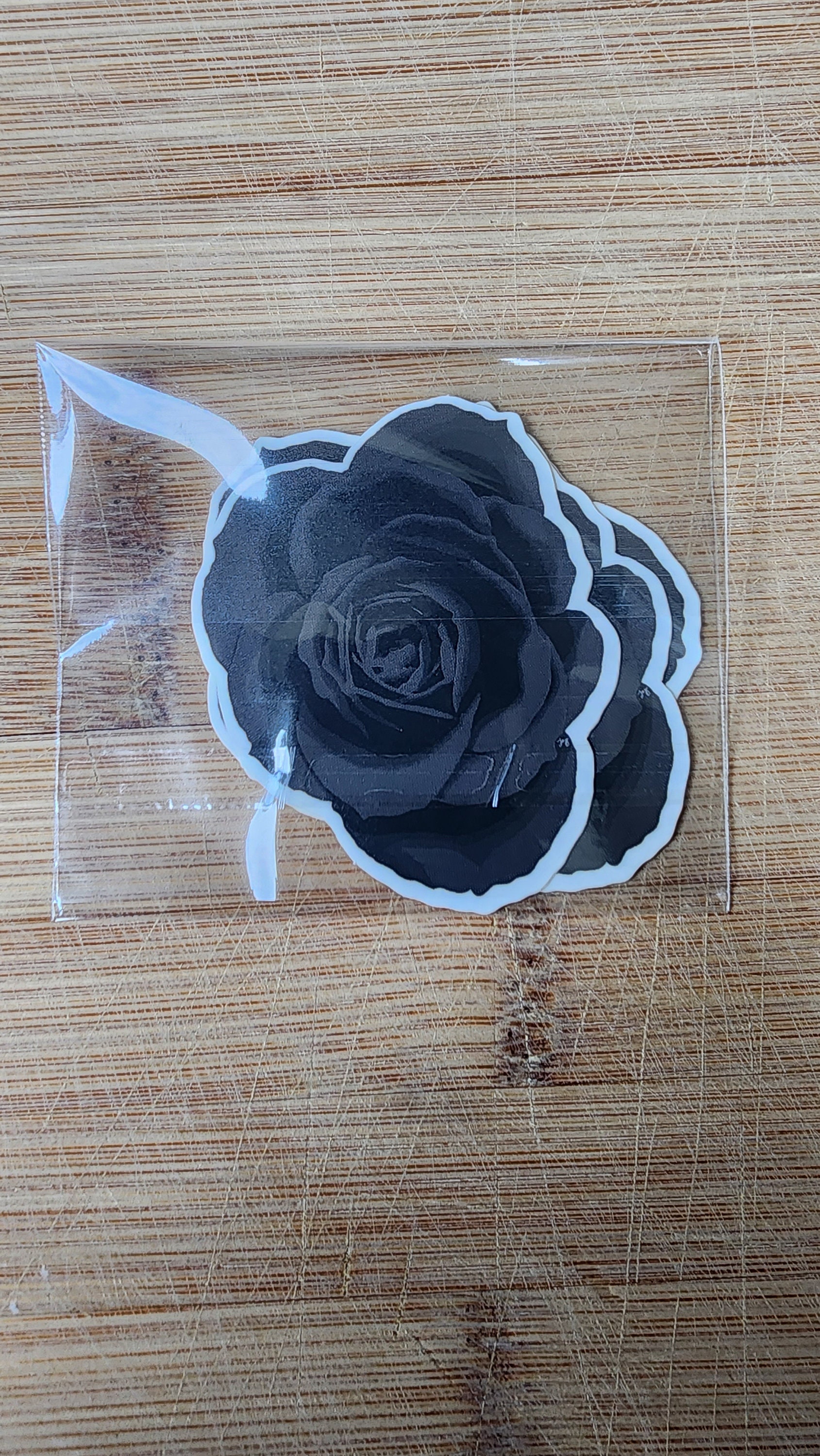 Matte Black Rose Vinyl Sticker - Etsy