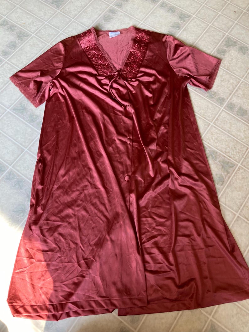 Vintage Satin Dust Rose JC Penney Covered Button Front Robe - Etsy