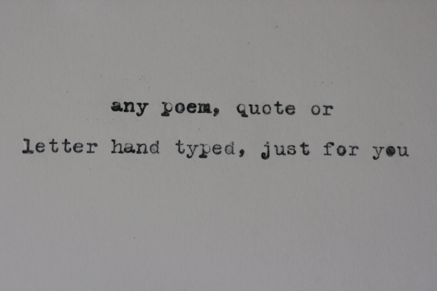 Custom Poem Verse Letter Quote A4 Art Card Vintage Typewriter Special ...