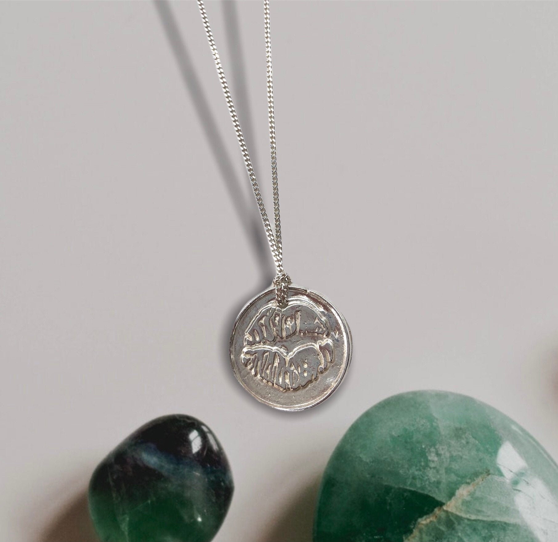 Silver kiss talisman pendant send a little love romantic | Etsy