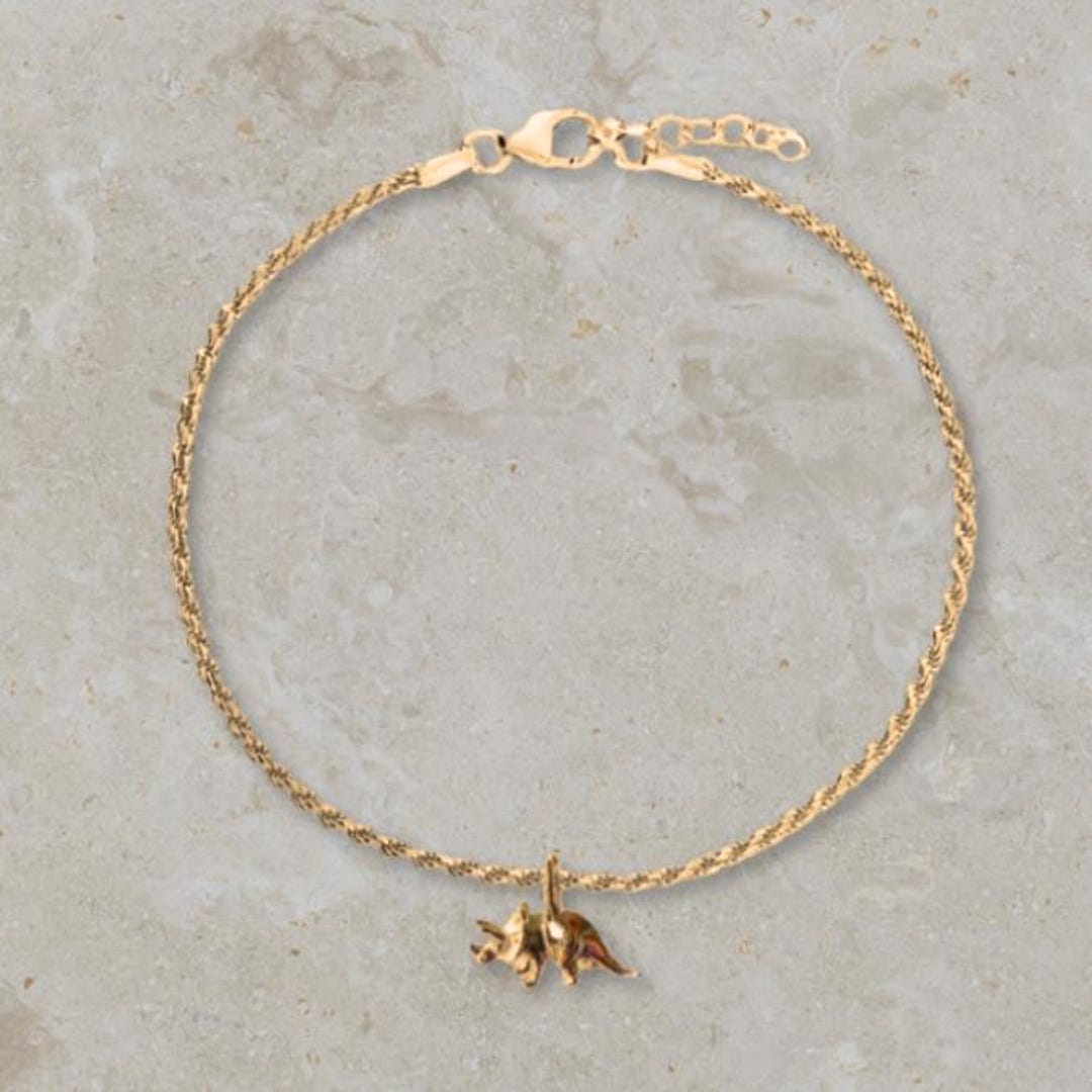 Triceratops Dinosaur Vermeil Bracelet - Quirky Jewellery Gifts - Etsy