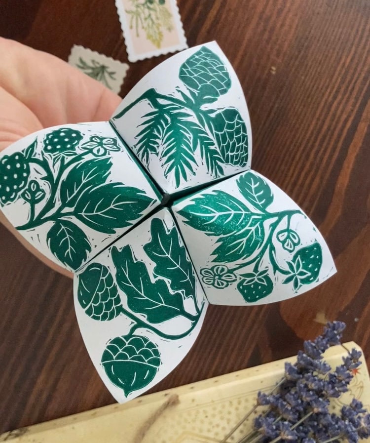 Paper Fortune Teller Language of Flowers Wedding Favors, Garden Party ...