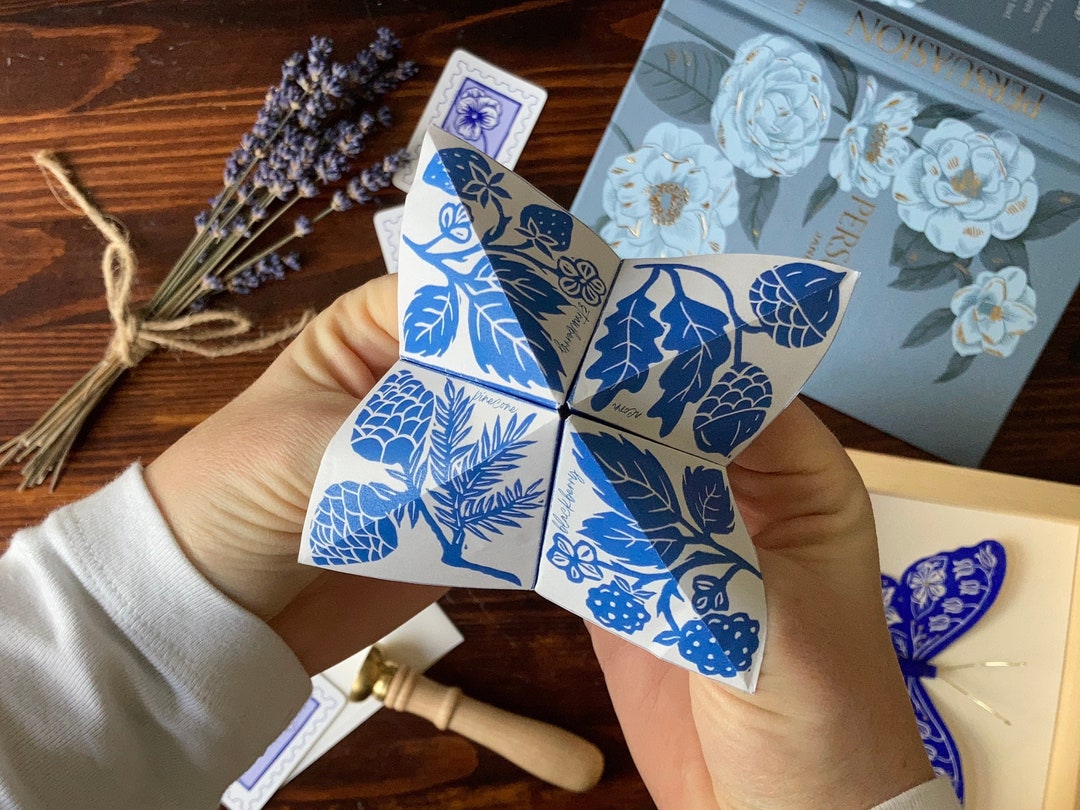 Paper Fortune Teller - Language of Flowers - for Wedding Favors, Garden ...