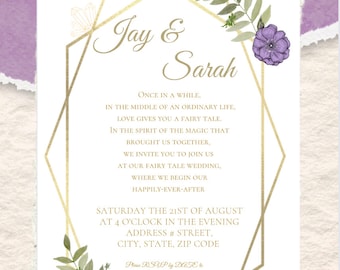 Fairy Light Wedding Invitation, Fairy Invitation, Do It Yourself ...