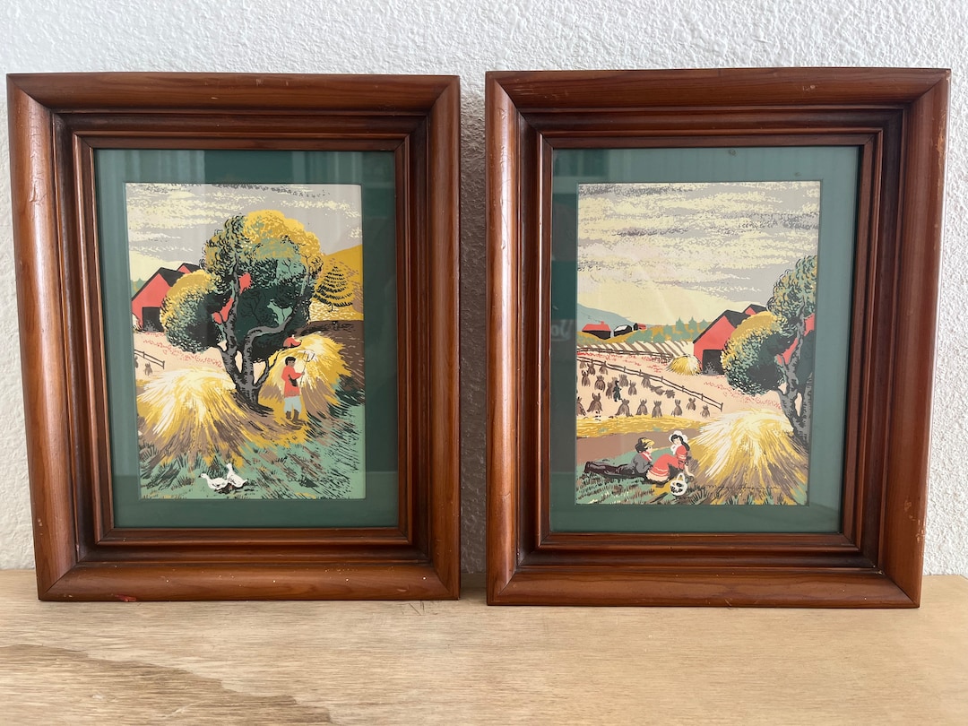 Vintage Margo Alexander Silk Screen Prints Gallery Label Framed - Etsy