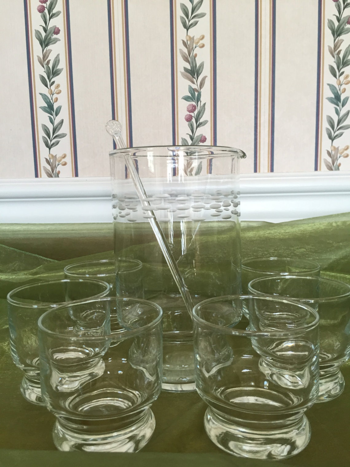 Vintage Crystal Barware Set - Etsy